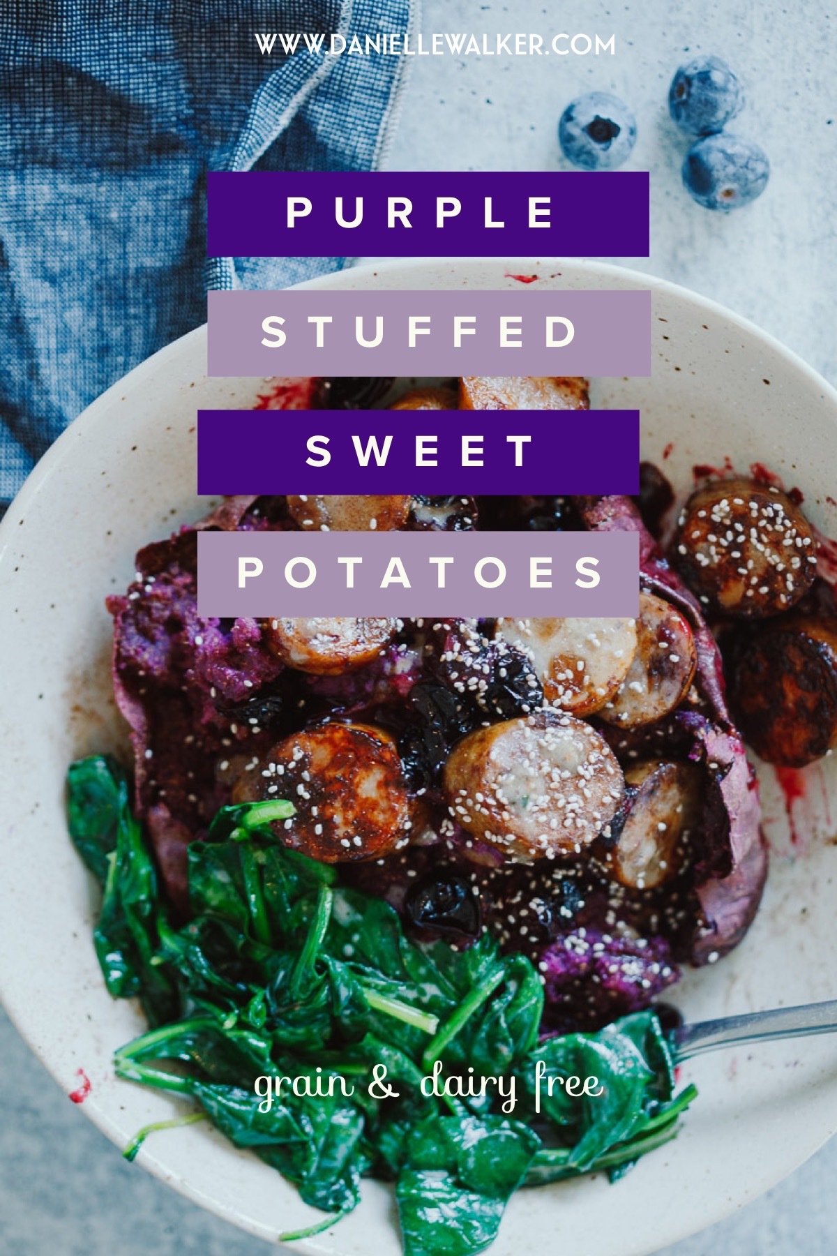 Purple Stuffed Breakfast Sweet Potatoes - (Egg Free) Danielle Walker