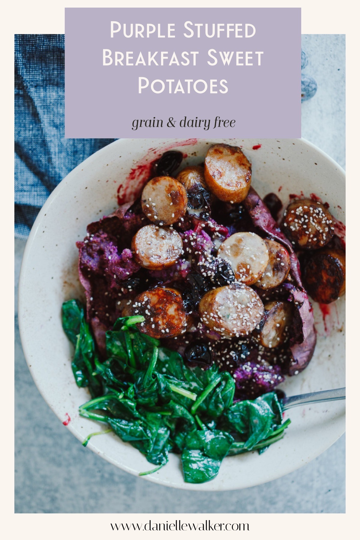 Purple Stuffed Breakfast Sweet Potatoes - (Egg Free) Danielle Walker